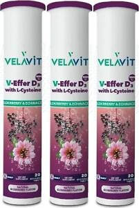Velavit V-Effer D3 with L-Cysteine 20 Efervesan Tablet 3 Adet | Markafarma